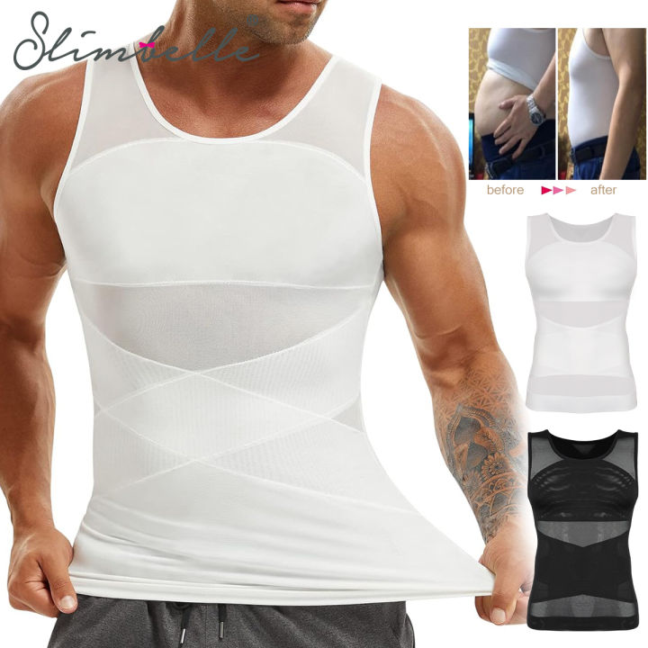 Mens Slimming Body Shaper Compression Tank Tops Undershirt Shapewear ...