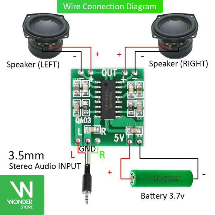 PAM8403 Class D Stereo Audio Amplifier Module 2x3W Mini Digital Power ...