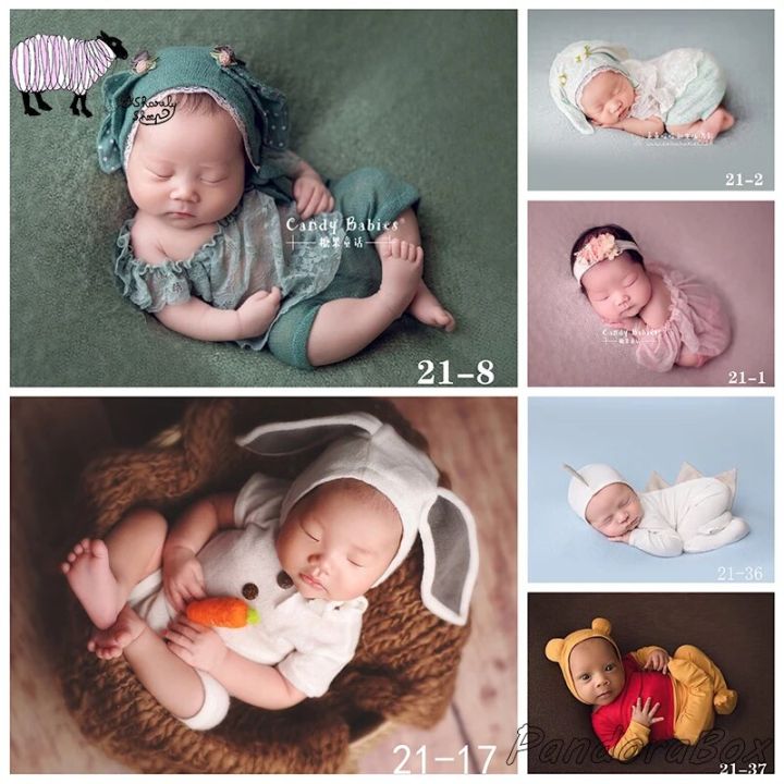 【LuckyBabyFans Store】Newborn Hat+Dress Set Clothes Infant Photo Shoot ...