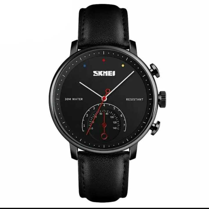 SKMEI Gents Leather Strap Watch | Daraz.lk