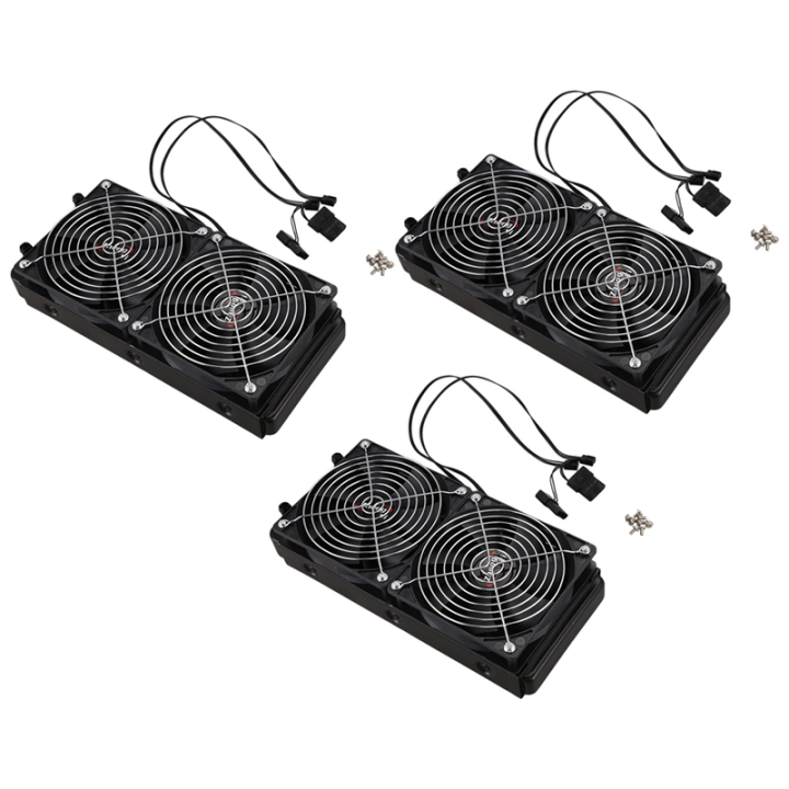 3X Aluminum 240mm 10 Pipe Water Cooling Cooled Row Heat Exchanger ...