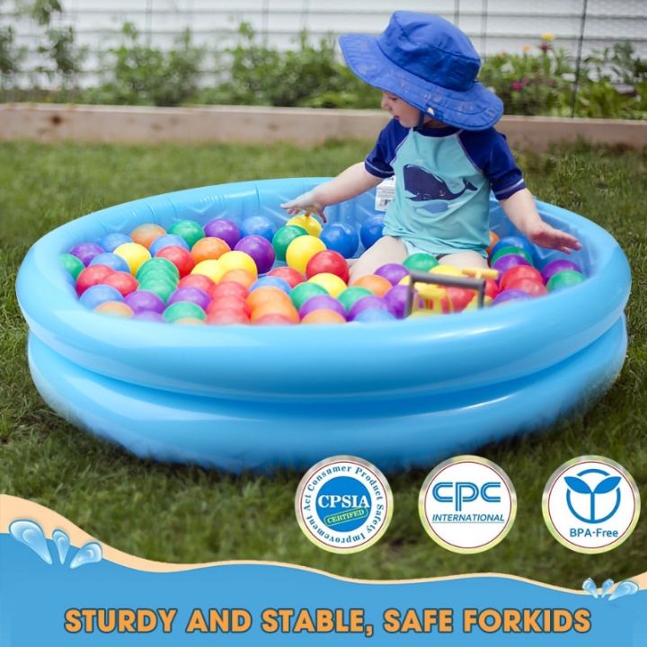 Double-layer Inflatable Round Swimming Pool for Children / PVC Reusable ...