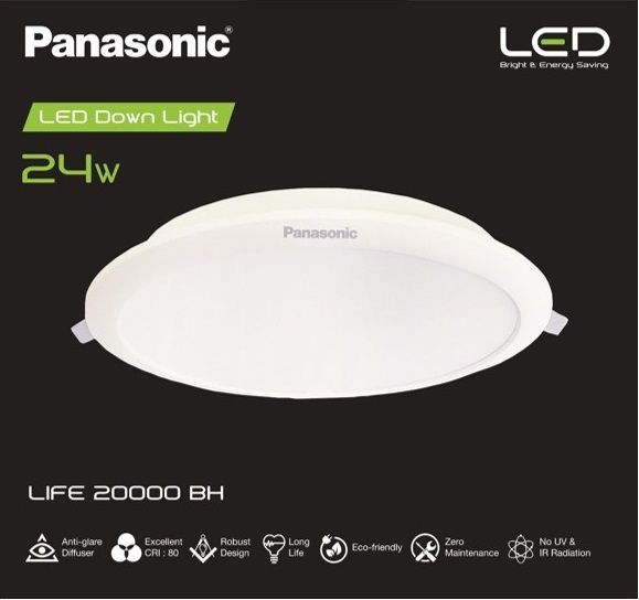 24W PANASONIC LED PANEL RECESSED ROUND LIGHT 3000K / WARM WHITE [ID ...