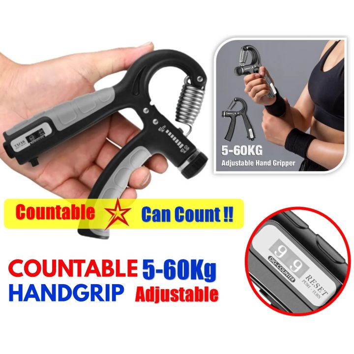 5-60kg Adjustable Countable Gym Fitness Hand Grip Strengthener Men ...