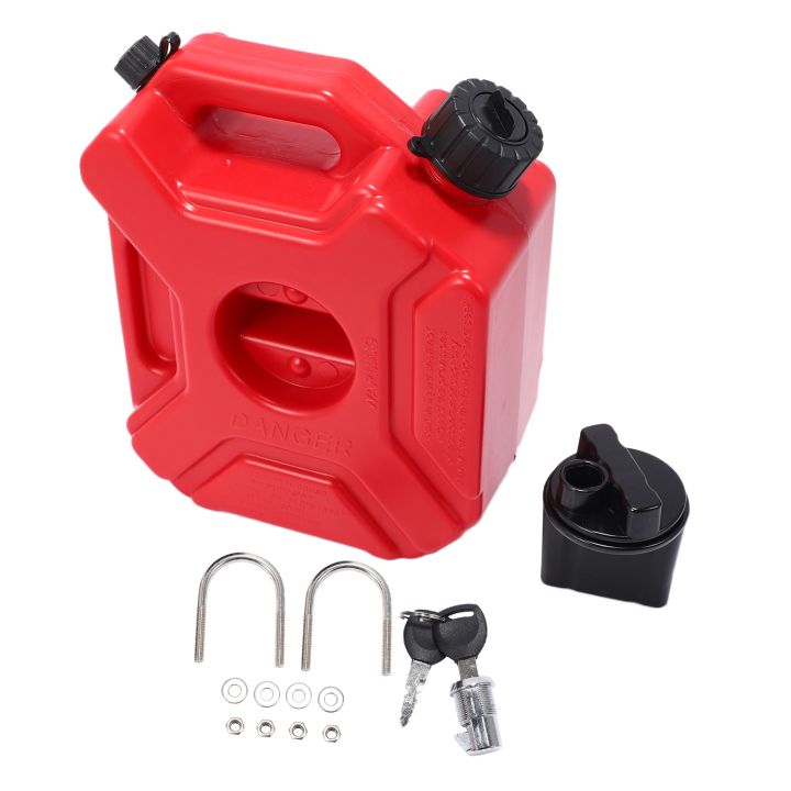 Motorcycle Red 3L Backup Fuel Tank Plastic Petrol Tanks Canister ATV ...