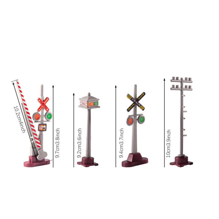 8 Pcs A Set Model Train Traffic Signs Miniature Toy Road Signs General ...