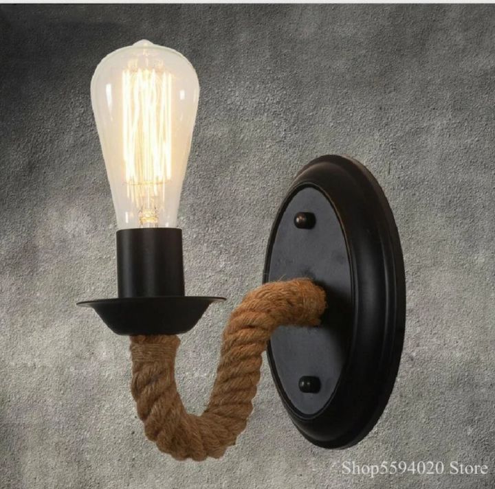 Wall Lamp Corridor Night Lighting Led Wall Light Hemp Rope American ...