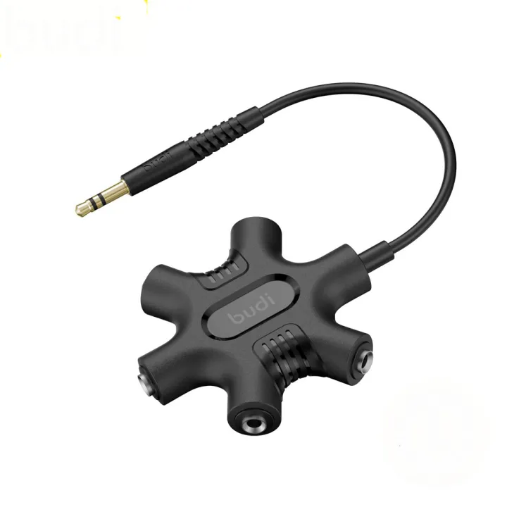 Budi 5-in-1 Rockstar AUX Hub with AUX Cable for speaker Smartphones, Media Players, Tablets ...