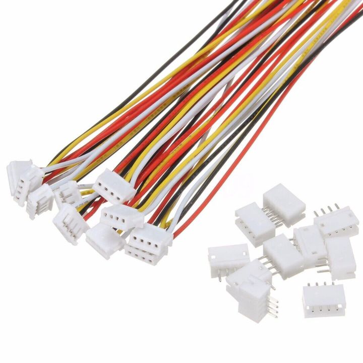 10PCS - 2.54mm 4 Pin Wire Cable Connector Male Female Plug Socket ...
