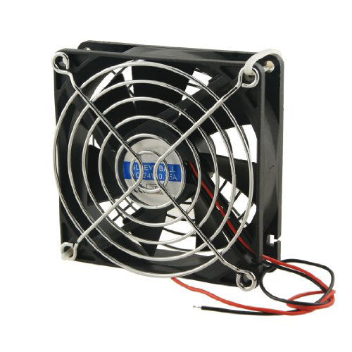 Black Plastic Housing DC 24V CPU Cooling Fan w Metal Finger Guards ...