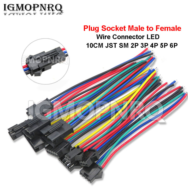 10PCS 2P 3P 4P 5P 6P 10CM JST SM LED Bar Driver Connector Plug Socket ...