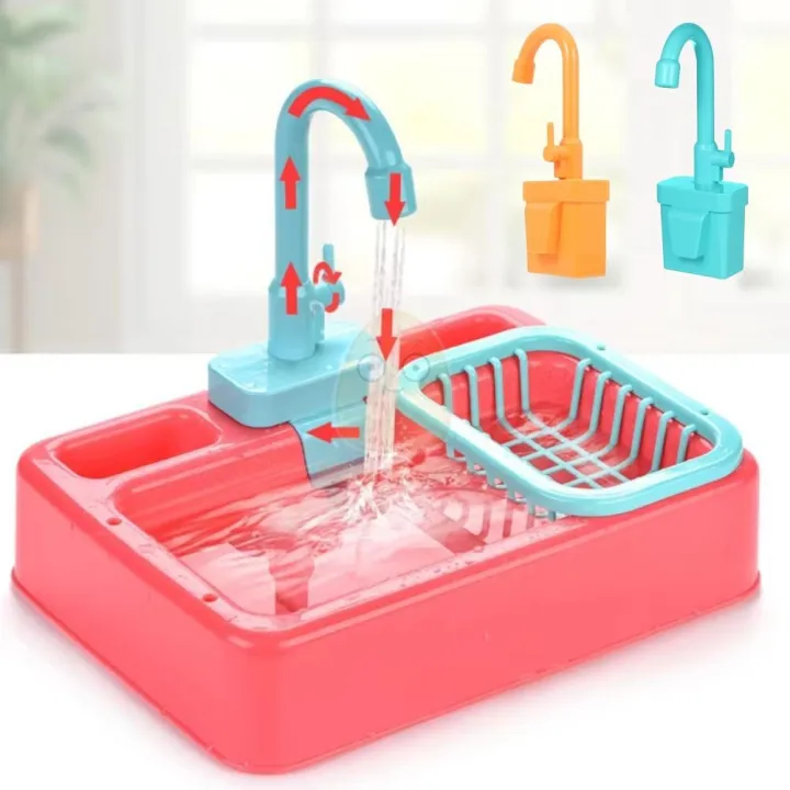 Kids Toddlers Boys Single Hole Kitchen Sink Toy Rotatable Simulation ...