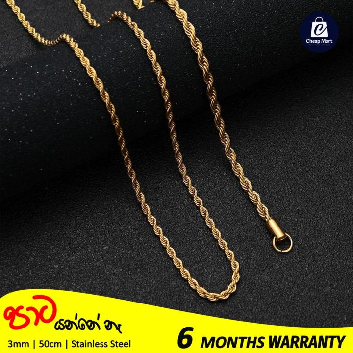 Rope Chain Necklace Stainless Steel Never Fade Waterproof juwellery ...