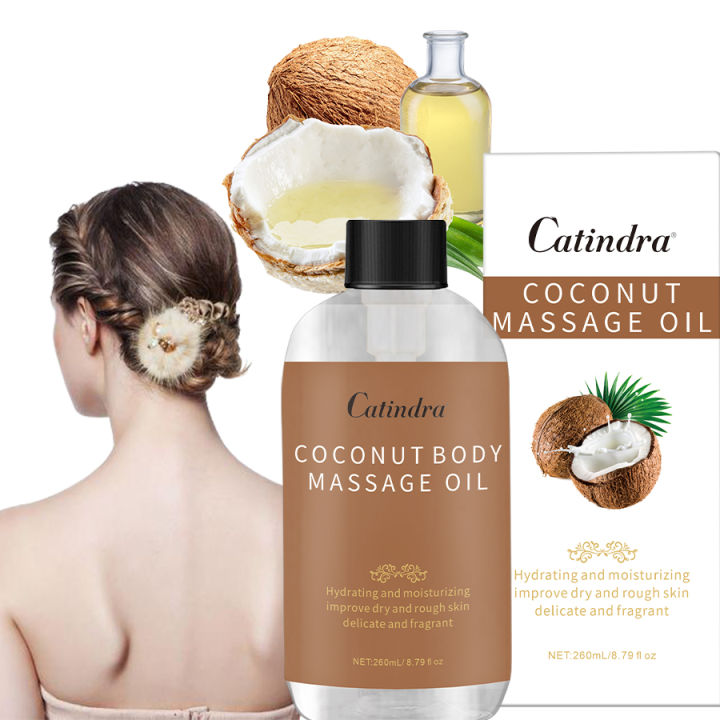 Catindra Body Smooths Skin Coconut Massage Oil Replenish Collagen Skin ...