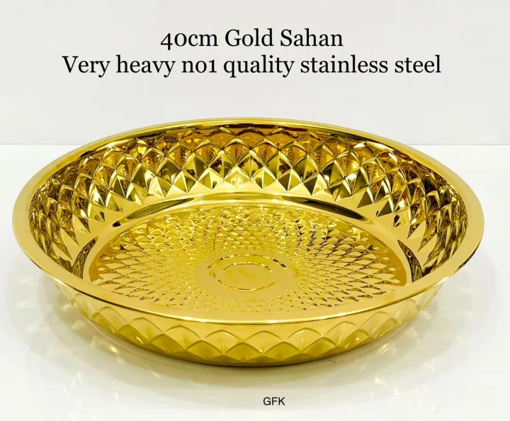 Stainless Steel Gold Food Plate Heavy and Best Quality Lunch Dinner ...