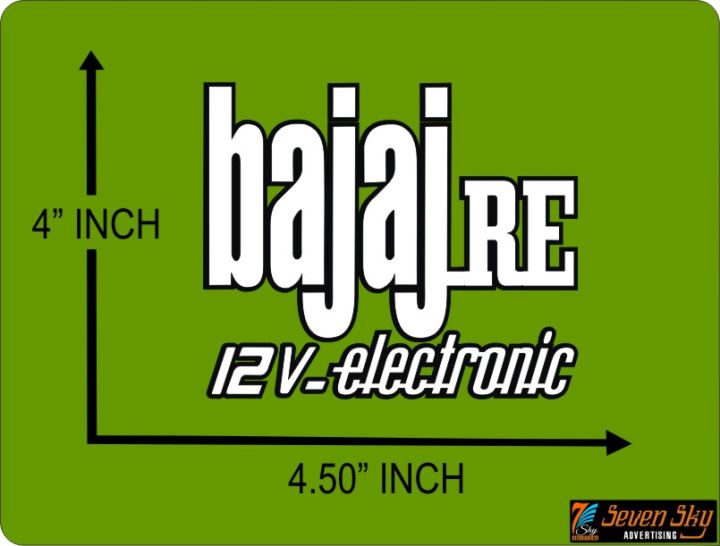 BAJAJ 12V 3 Wheel Body Stickers PVC & Luminous Plotter Cutting Stickers ...