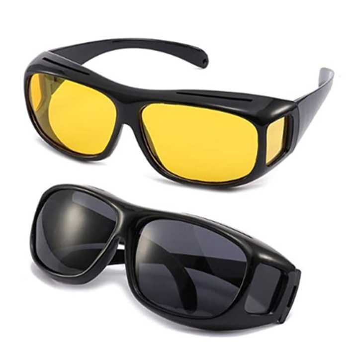 2pcs HD Vision Wraparound Day & Night Driving Glasses | Daraz.lk