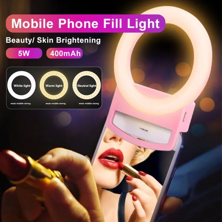 USB Charge Selfie Flash LED Camera Phone Photography Ring Light for ...