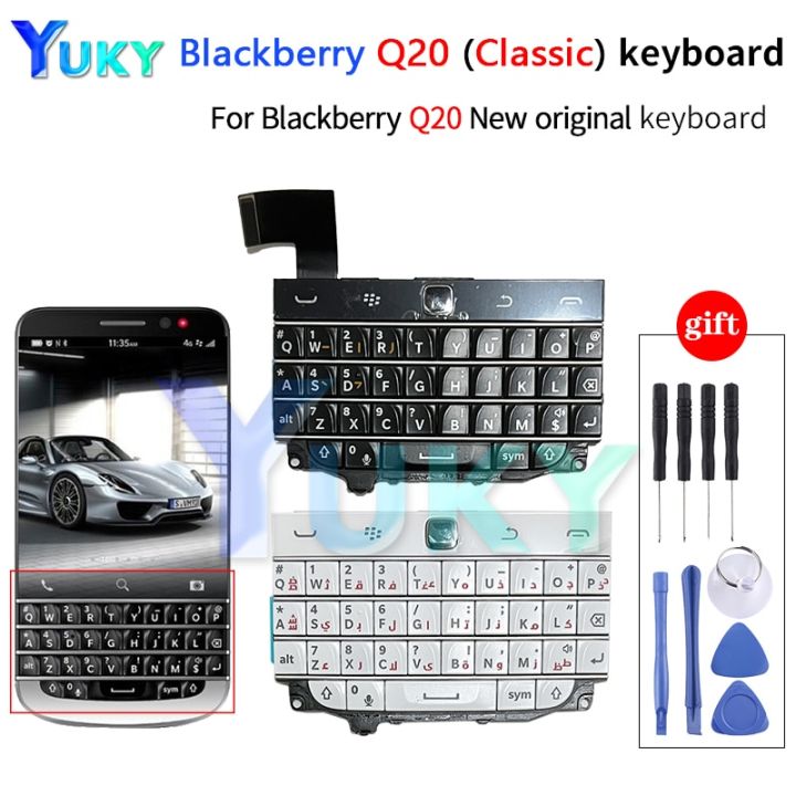For BlackBerry Classic Q20 Original Mobile Phone English And Arabic Keyboard Button With Flex ...