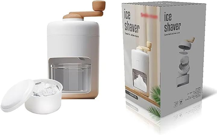 Manual Ice Crusher, Portable Shaved Ice Machine with Ice Box, Hand Ice ...