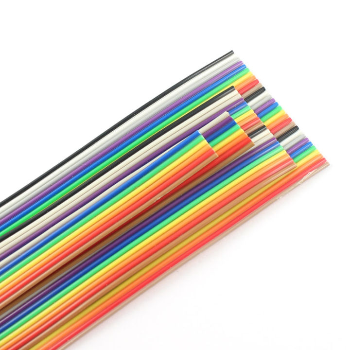1meter 1.27mm Pitch 6/8/10/12/14/16/18/20/26/30/40 Pin Rainbow Flat Ribbon Cable Dupont Wire ...