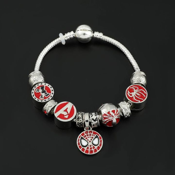 Marvel Avengers Spiderman Charms Bracelet Superhero Enamel Charm ...