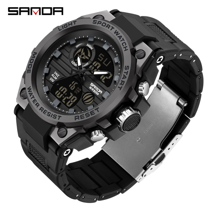 SANDA Top Brand Men's Watches Sport Quartz Watch 50M Waterproof ...
