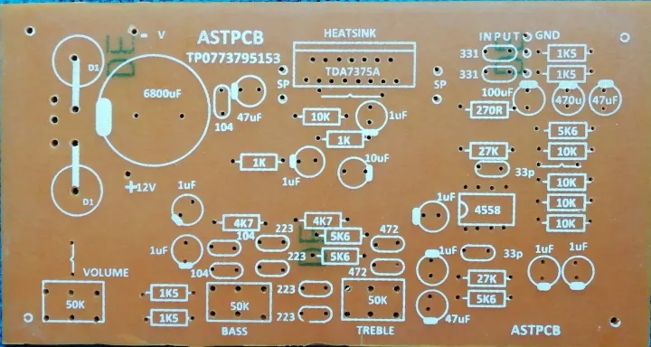 TDA7375A 37W+37W 12V 6A Stereo Amplifier with TDA 7375A + UPC 4558 Pre ...