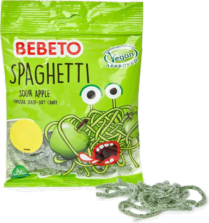 Bebeto Spaghetti Sour Apple Soft Candy 70g | Daraz.lk