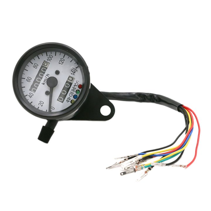 ARELENE 12V Motorcycle Speedometer Odometer Gauge Dual Speed Meter LED ...