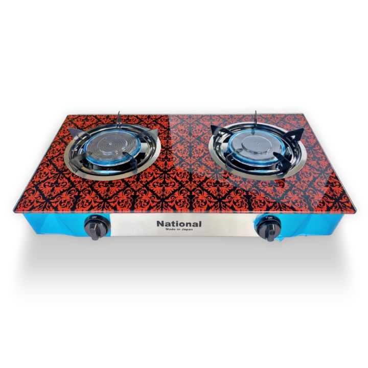 National Portable 2-Burner Infrared Gas Stove with Ceramic Glass Top ...