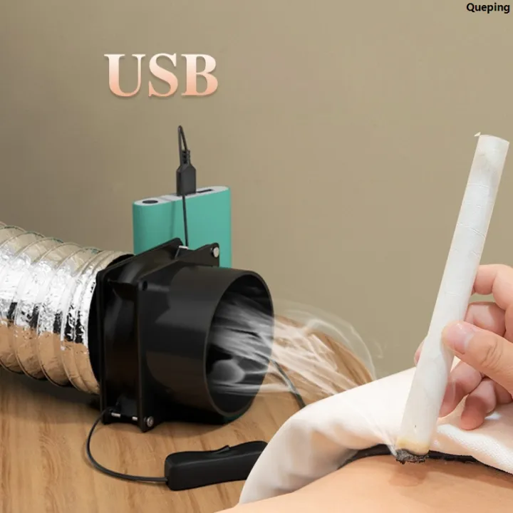 QuepingOriginal USB Ventilation Fan with 1/3/6M Pipe Tub Exhaust and ...