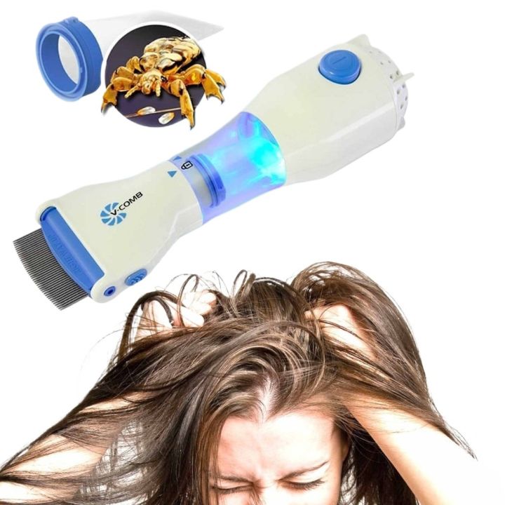 Allergy & Chemical Free V Comb Head Lice Treatment Electric Comb Hair ...