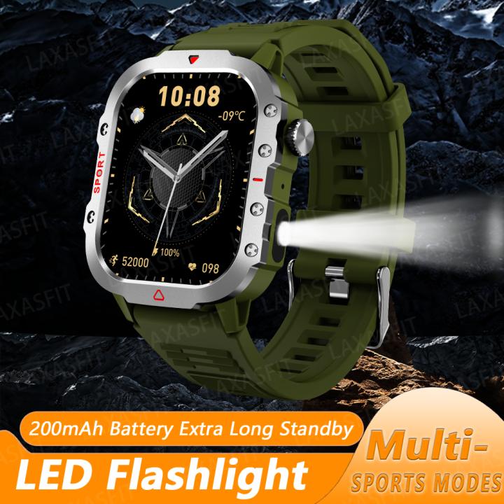 LAXASFIT New Smart Watch LED Flashlight 2.01” HD Screen Bluetooth ...