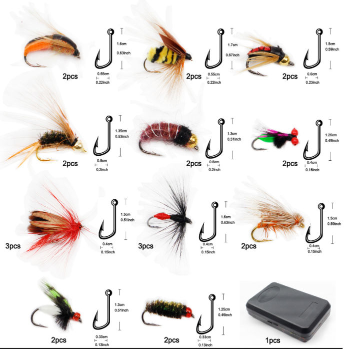 Kidlove Fly Fishing Flies, Fishing Lures Assortment Kit With Storage ...