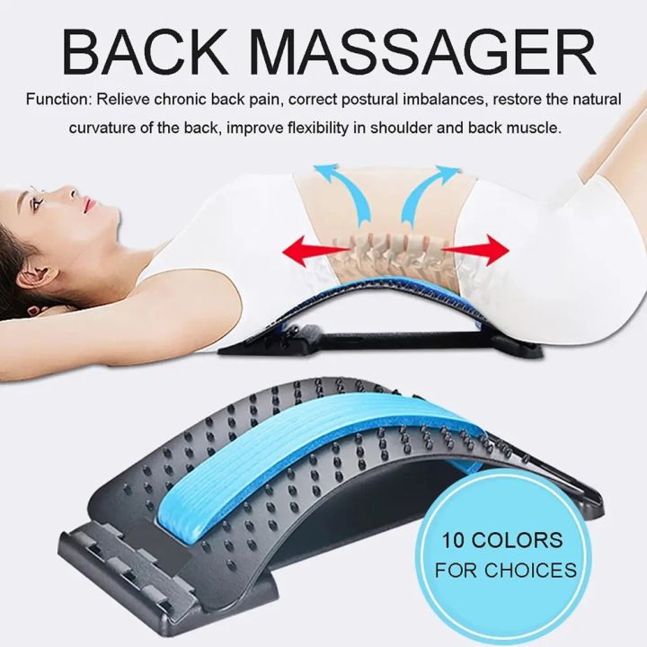 Multi-Level Adjustable Relaxation Back Massager Stretcher Waist Neck ...