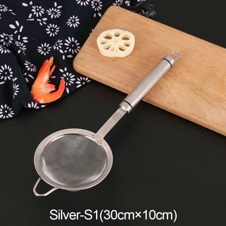 New Fine Mesh Skimmer Spoon Rust-proof Stainless Steel Flour Sieve ...