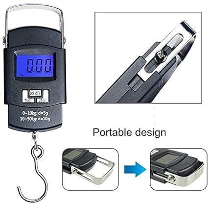 Portable Digital 50 Kg Weighing Scale with Metal Hook Electronic ...