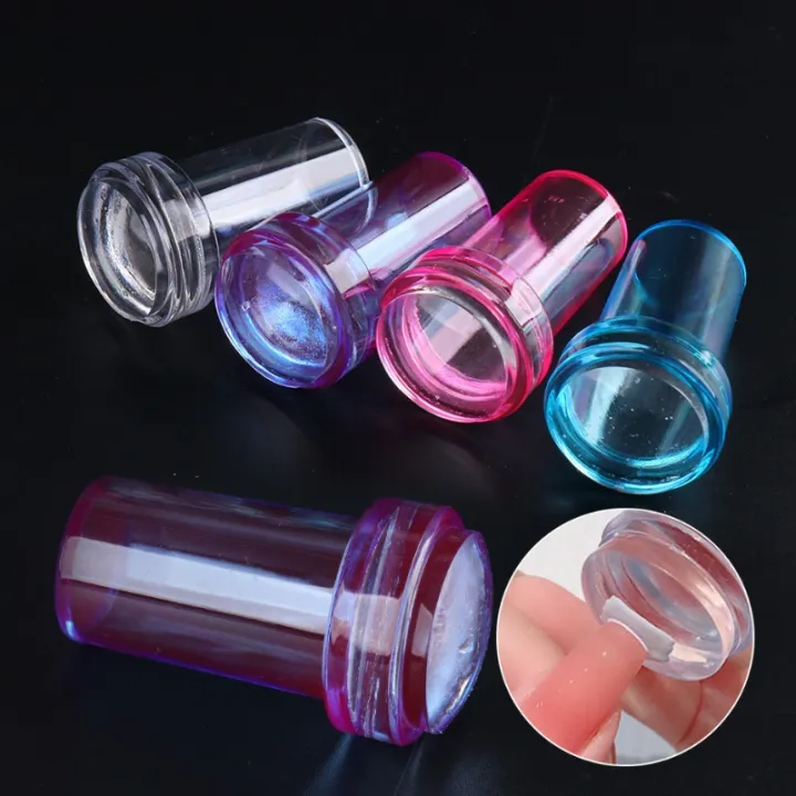 NEW 1 Set Transparent Nail Stamper With Scraper Jelly Silicone Stamp ...