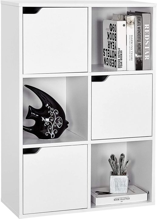 VTEC Home Cube Bookcase White,6 Cube Storage Unit Bookshelf,6 Cubes ...