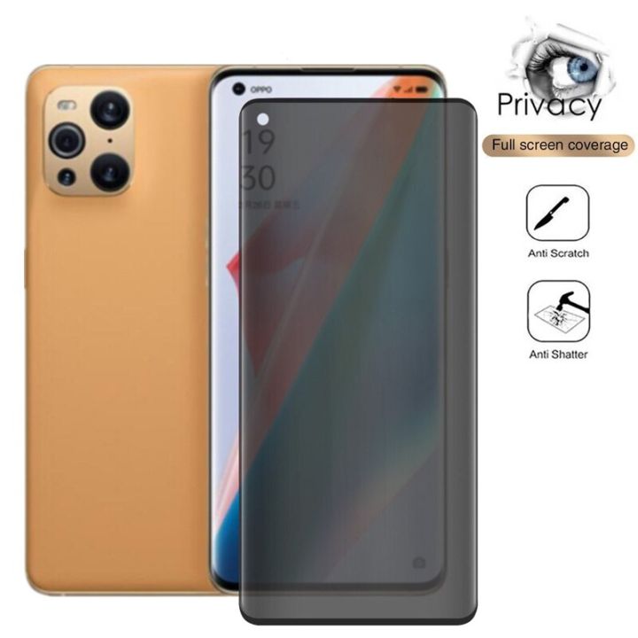 3D Curved Full Cover Privacy Screen Protectors For OPPO Find X3 X5 Pro ...