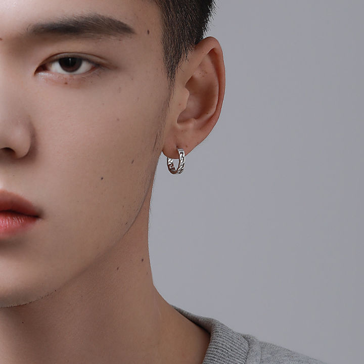 【Special offer】925 Silver Ear Stud Earrings Men's Personality Boys ...