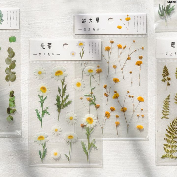 Chanxi【2025 Version】12 Designs Natural Daisy Clover Japanese Words ...