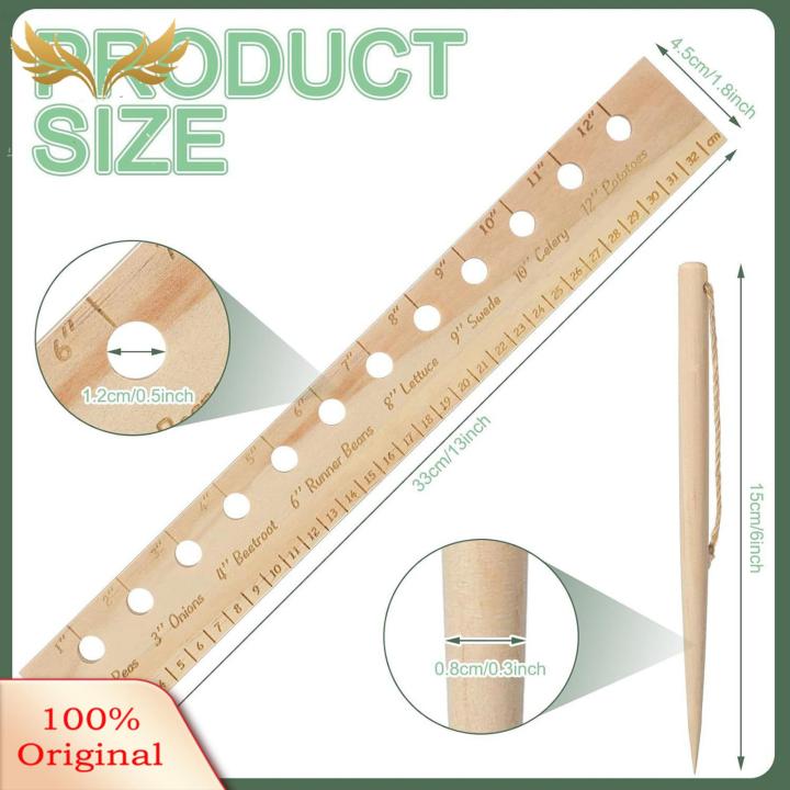 SuperRide Garden Measuring Tool Wooden Plant Ruler for Precise Sowing ...