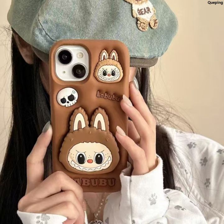 QuepingProfesional 3D Labubu Cute Phone Case For iPhone 16 15 14 13 12 ...