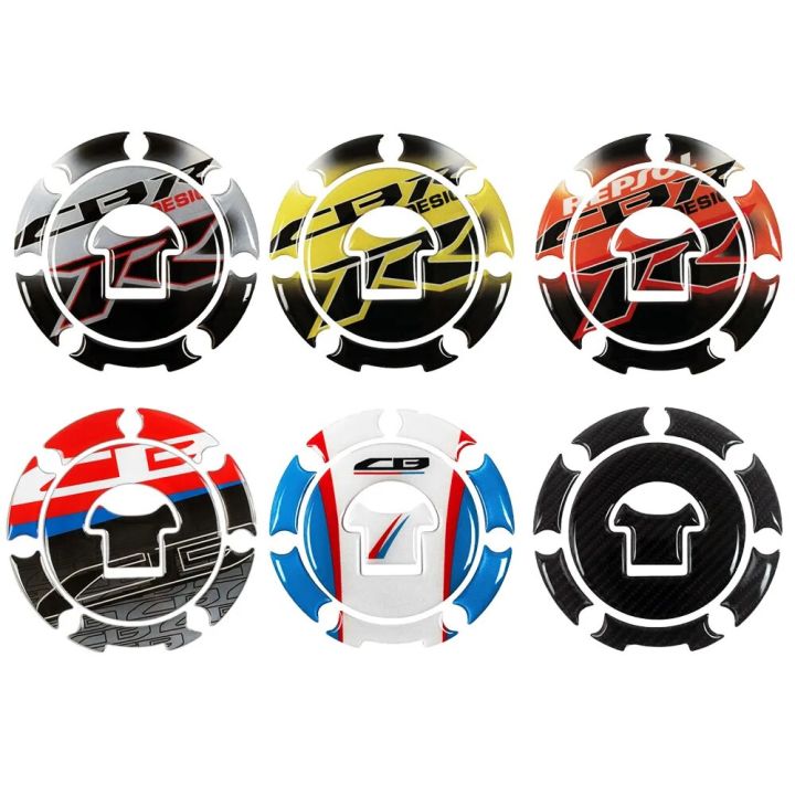 3D Carbon Fiber Motorcycle Fuel Tank Sticker Gas Cap Protector Decals ...