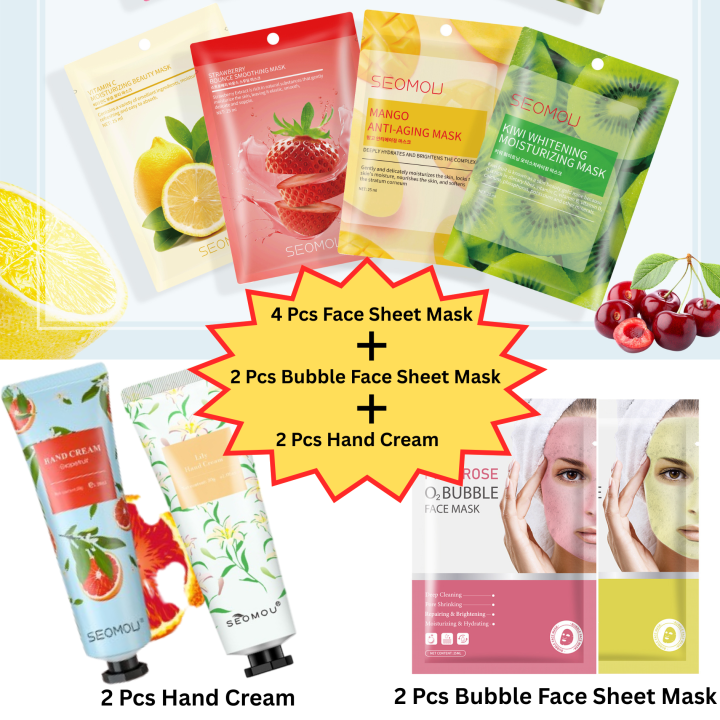 Seomou New Flavors Face Sheet Mask, + O2 Bubble Facial Mask ...