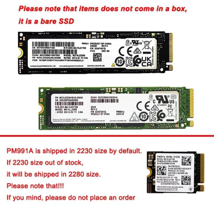 New style USED SSD PM981A PM9A1 M2 Nvme 256GB 512GB 1TB 2TB 2230 ...