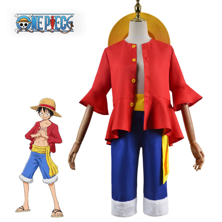 Children's Actor Suit Hat Wan Cosplay Costume Sun Anime Monkey D. Luffy ...