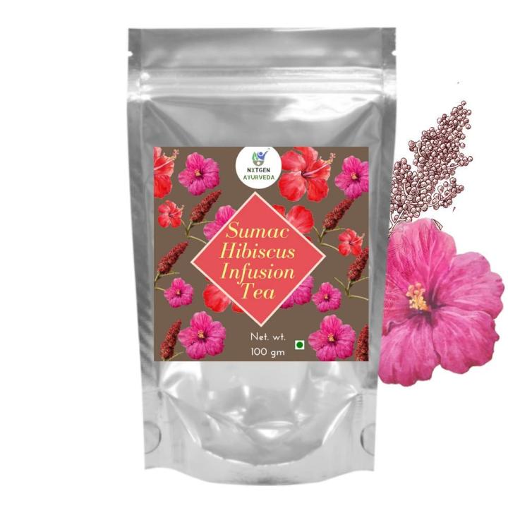 Nxtgen Ayurveda Hibiscus Sumac Infusion | Tea | 100g | Powder ...